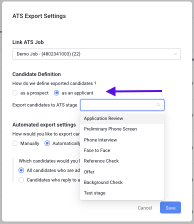Link a Project to an ATS job – Findem